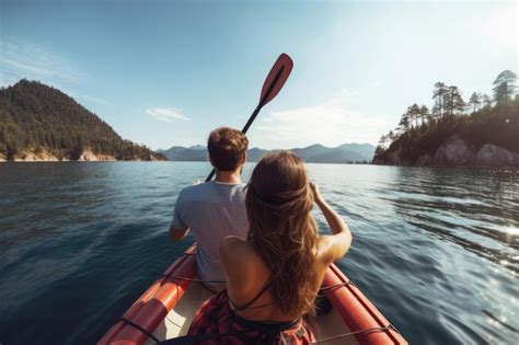 Canoeing Kayaking Kayaking Canoe Recreation Premium Ai Generated Image