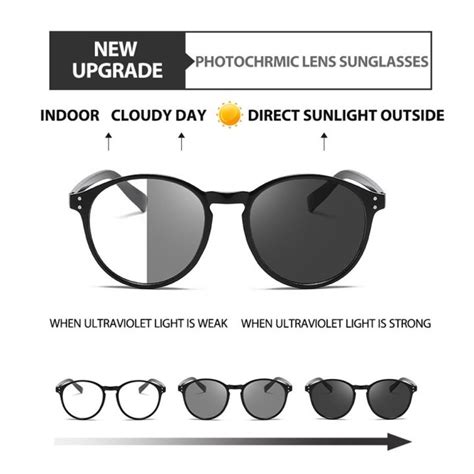 【you J】photochromic Anti Radiation Glasses Retro Round Frame Eyeglasses