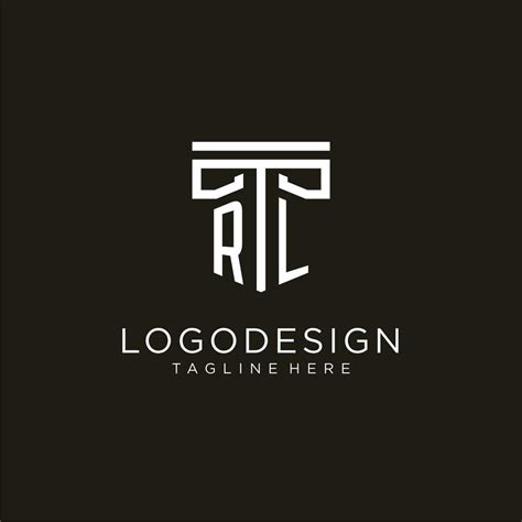 Rl Initial Logo With Geometric Pillar Style Design 27135176 Vector Art