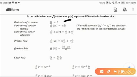 Differentiation Formula In Physics YouTube