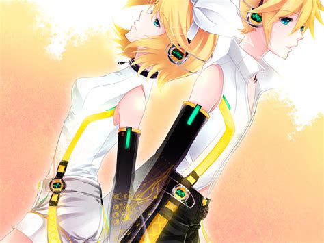 Aqua Eyes Blonde Hair Headphones Kagamine Len Kagamine Rin Len Append