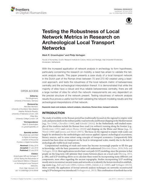 Pdf Testing The Robustness Of Local Network Metrics In Research On