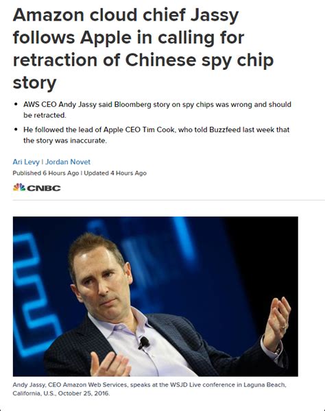 亚马逊、超微紧随苹果，呼吁彭博社撤回中国“恶意芯片”报道ceo库克