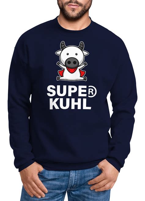 Sweatshirt Herren Super Kuhl Kuh Rundhals Pullover Moonworks® Akowi