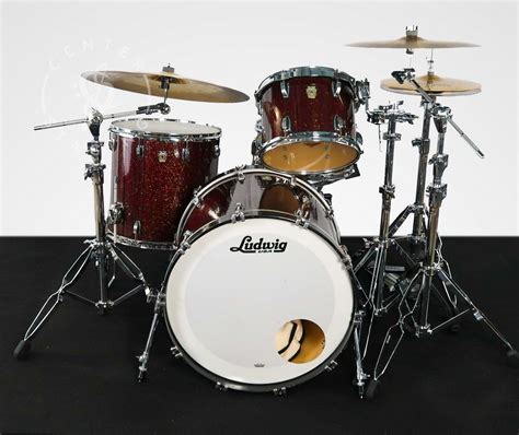 Ludwig Burgundy Red Sparkle Drum Kit Centerstaging