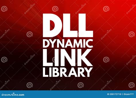 DLL Dynamic Link Library Acronym Technology Concept Background Stock Illustration