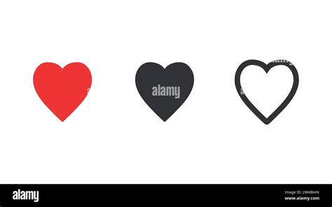 Heart Icon Set Vector Heart Shape Variations Heart Symbol Stock