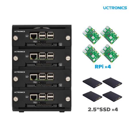 Uctronics Desktop Cluster Enclosure Pro Raspberry Pi RPishop Cz