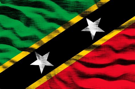 Bandeira Nacional De São Cristóvão E Nevis Fundo Com Bandeira De São