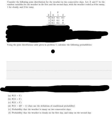 Solved Consider The Following Joint Distribution For The Chegg
