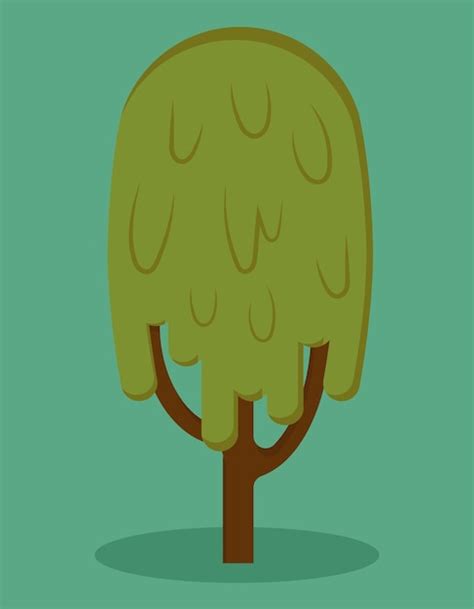 Premium Vector Green Tree Vector Flat Illustration Beautiful Green Leaves Isolated Spring