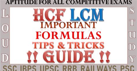 hcf and lcm formulas tips and tricks to solve problems