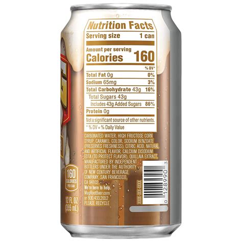 Mug Root Beer Nutrition Facts