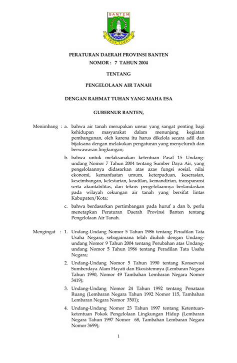 PDF PERATURAN DAERAH PROVINSI BANTEN NOMOR 7 TAHUN Ditjenpp