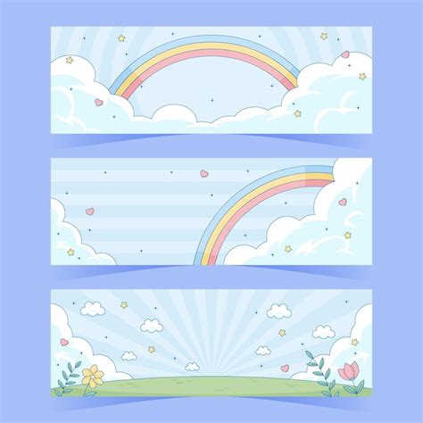 Premium Vector Cute Colorful Banner Template Collection