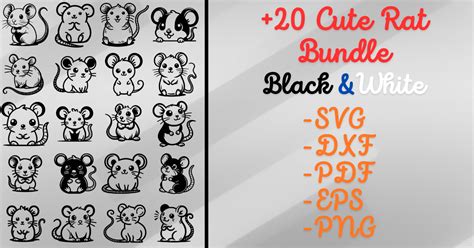 Cute Rat Svg Bundle Bundle · Creative Fabrica