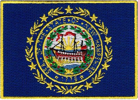 New Hampshire State Flag Embroidered Patch Velcro® Brand Fasteners Nh Emblem