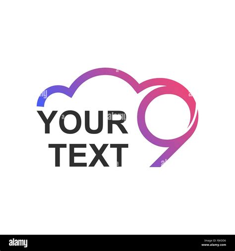 Creative Abstract Number Nine Cloud Vector Logo Design Template Element