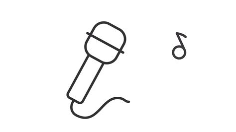 Animated Hand Microphone Line Icon Singing Sound Animation Musical