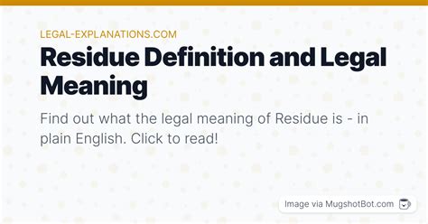 Residue Definition What Does Residue Mean