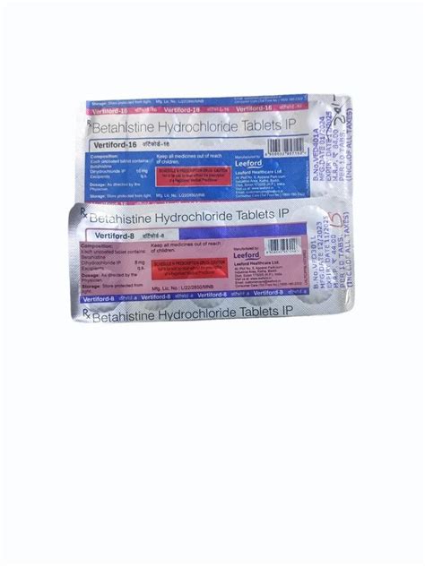 Betahistine Hydrochloride Tablet 8 Mg At ₹ 20 Stripe In Mumbai Id 2854697768688