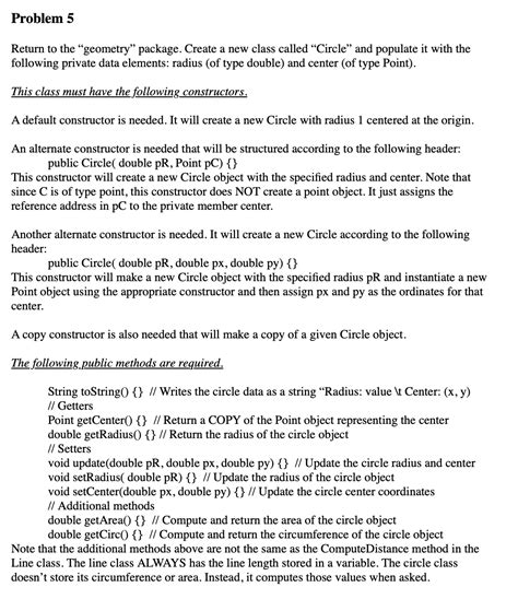 Solved Problem 5 Return To The Geometry Package Create A