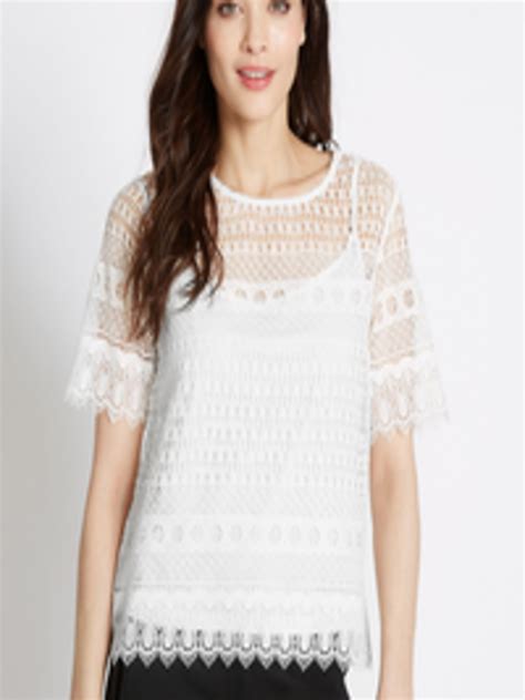 Buy Marks And Spencer Women White Lace Top Tops For Women 1865769 Myntra