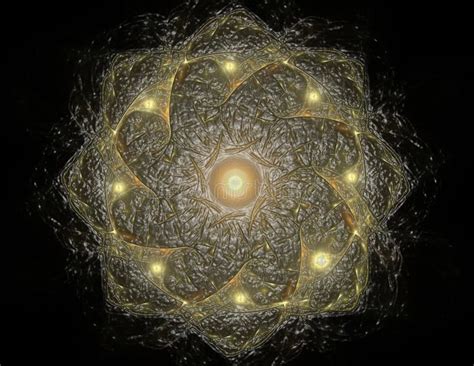 Particles Of Abstract Fractal Forms On The Subject Of Nuclear Physics Science And Graphic Design