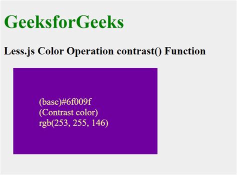 Less Js Color Operation Contrast Function GeeksforGeeks
