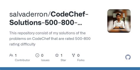 github salvaderron codechef solutions 500 800 difficulty rating