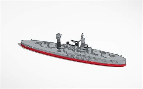 3d Design Uss Maryland Dreadnought Battleship Tinkercad