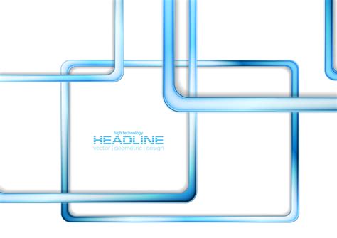 Geometric Tech Background With Blue Glossy Squares Vector Art
