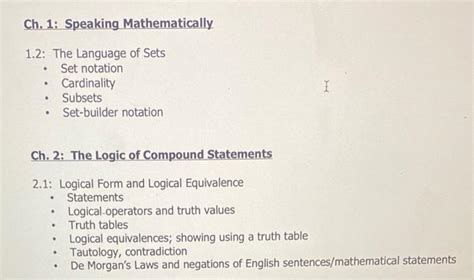Solved The Language Of Sets Set Notation Chegg