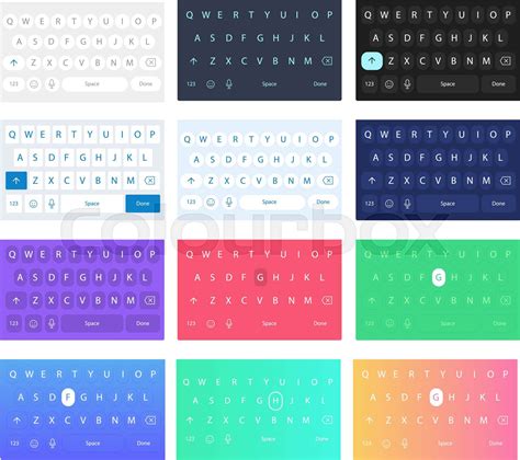 Set Of Vector Qwerty Mobile Keyboards Vector Keys Stock Vector