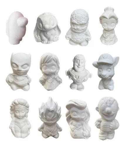 20 Alcancias De Yeso De Personajes Variados Sin Pintar Meses Sin