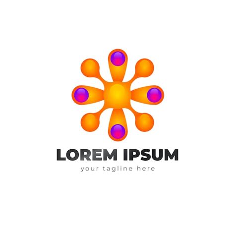 그라디언트 허브 로고 템플릿 무료 벡터