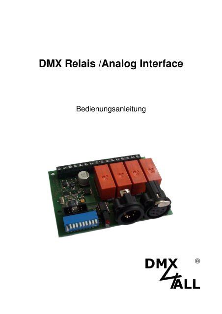 DMX Relais Und Analog 0 10V Interface DMX4ALL GmbH