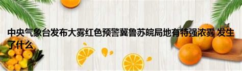 中央气象台发布大雾红色预警冀鲁苏皖局地有特强浓雾 发生了什么华夏网