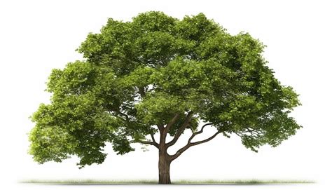 Premium Ai Image Tree Side View Isolation On White
