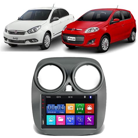 Kit Central Multimidia Fiat Palio 2012 2013 2014 2015 2016 2017 2018 7 Polegadas Espelhamento