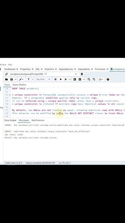 Unique Nulls Not Distinct Clause In Postgresql Best Postgresql Tutorial Shorts Youtube