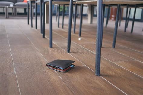 Forget Smartphone On A Park Bench Lost Smart Phone Stock Image Image