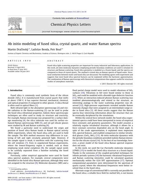 Pdf Ab Initio Modeling Of Fused Silica Crystal Quartz And Water