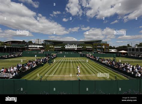 Panoramic View Of Outside Courts With Centre Court Building In The