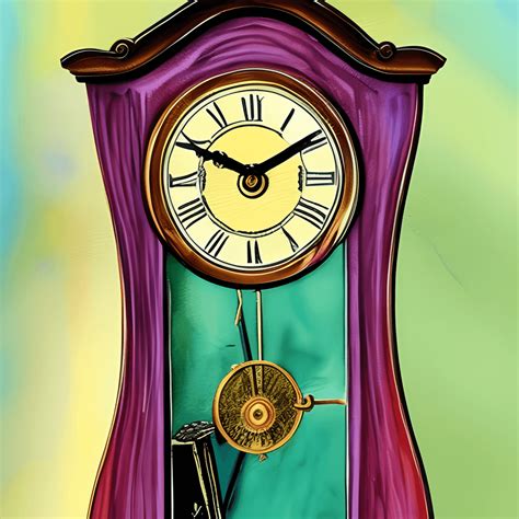 Colorful Antique Floor Standing Amish Grandfather Clock Painting