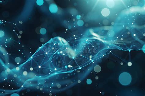 Blue Molecular Structure Background With Bokeh Stock Illustration Illustration Of Data