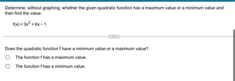 Solved Determine Without Graphing Whether The Given