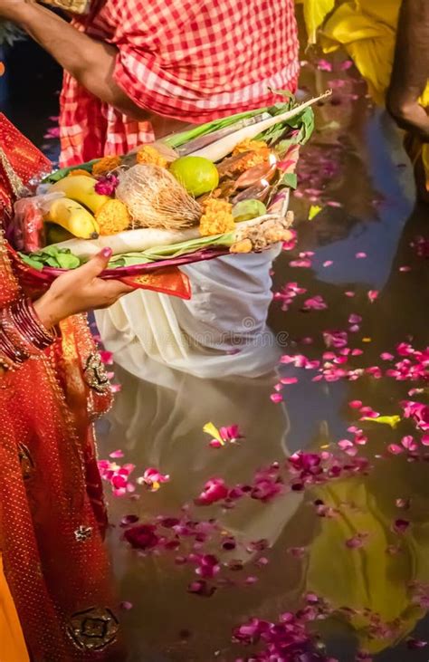 Devotee Religious Offerings For Sun God During Chhath Festival From