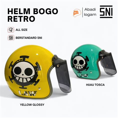 Jual Helm Bogo Retro One Piece Trafalgar D Water Law Dewasa Sni All