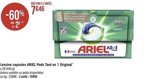 Promo Lessive Capsules Ariel Pods Tout En 1 Original chez Géant